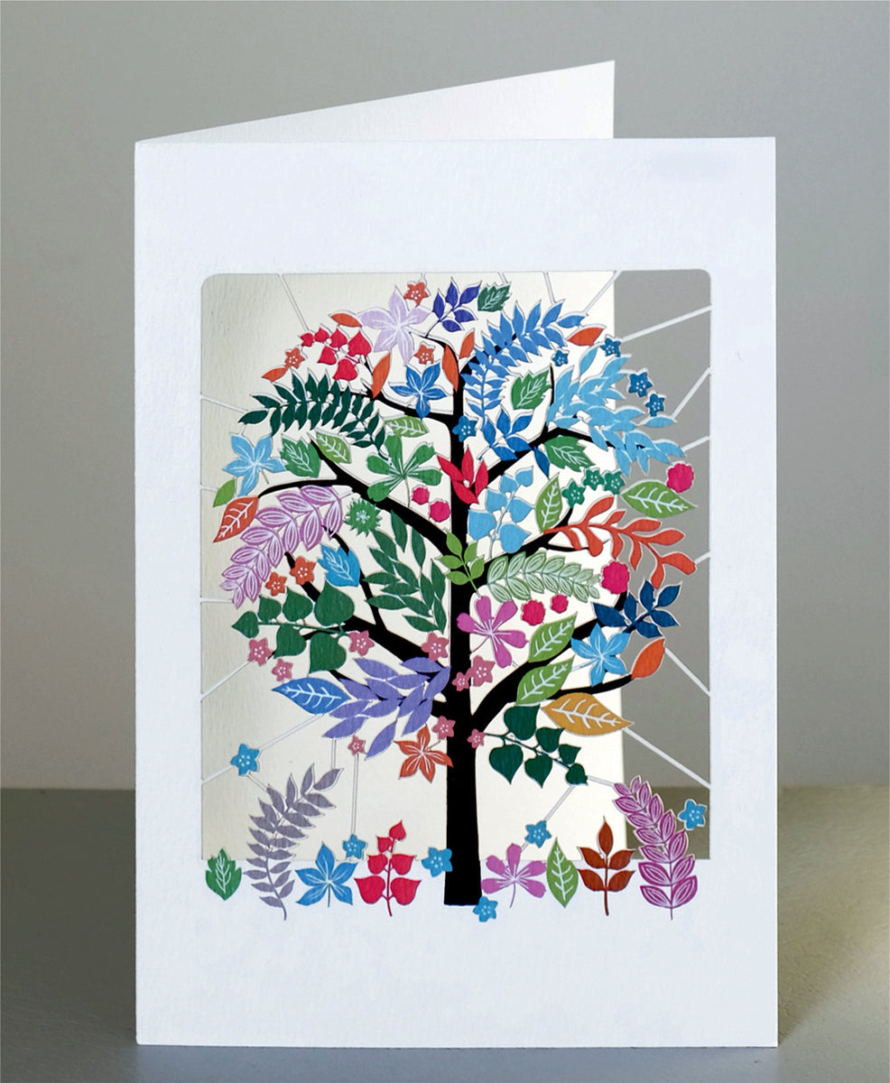 Colourful Tree Laser Cut Card – Kingfisher Cards & Gifts